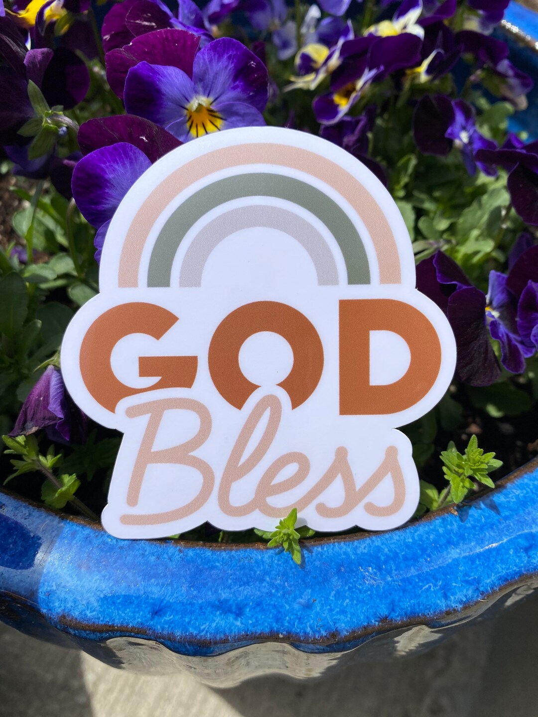 God Bless Rainbow Waterproof Sticker - Etsy