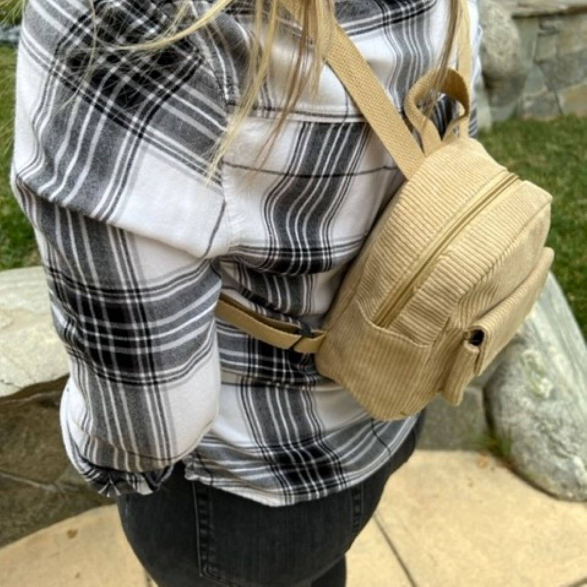 Small Khaki Backpack | Mini Day Bag | Mini Backpack Purse | Essentials ...
