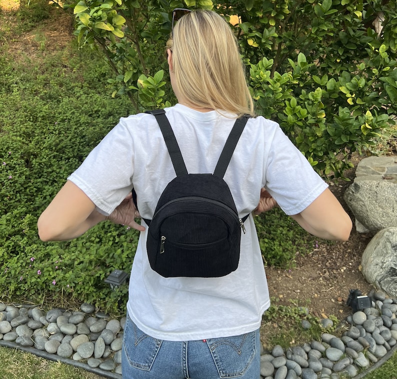Black Mini Backpack | Mini Backpack Purse | Small Black Backpack | Little Backpack | Essentials ...