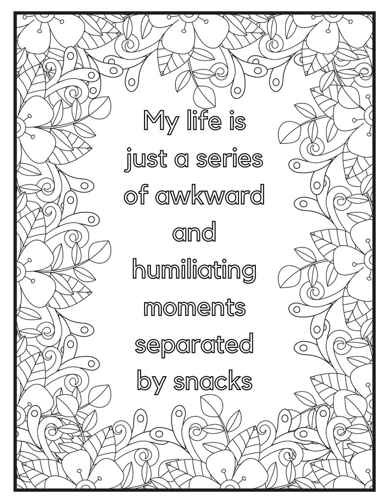 Sarcastic Coloring Pages Sarcastic Digital Downloads Funny Coloring ...