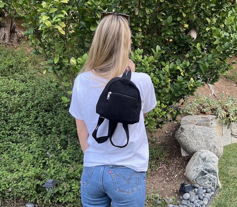 Mini Black Backpack, Mini Backpack Purse, Small Black Backpack, Little ...
