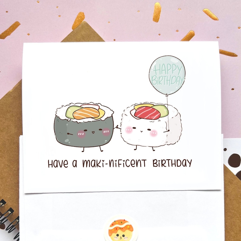 Sushi Birthday Card Etsy