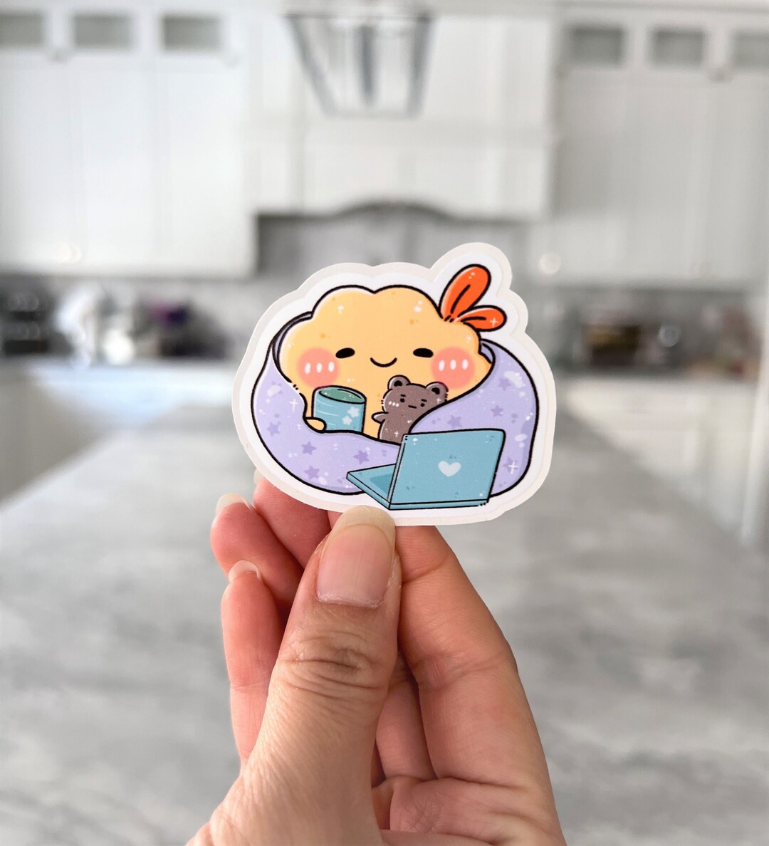 Couch Potato Sticker | Teddy Bear | Vinyl | Waterproof Bottle Sticker ...