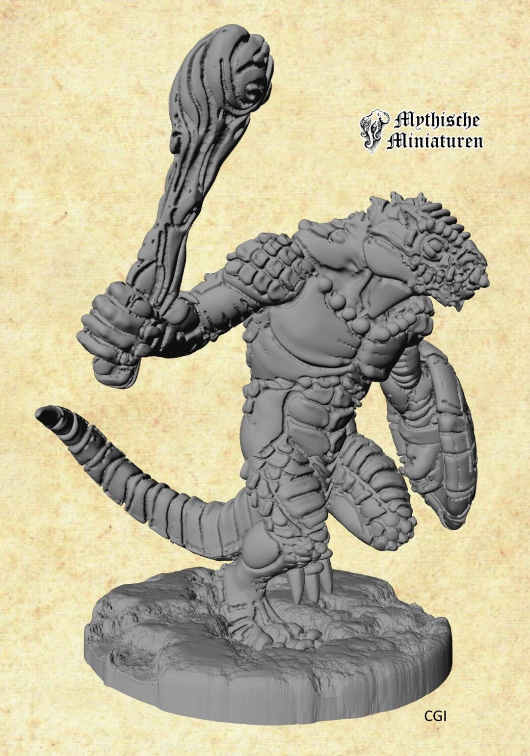 Lizardman With Shield and Club pose B1 fantasy Miniature - Etsy