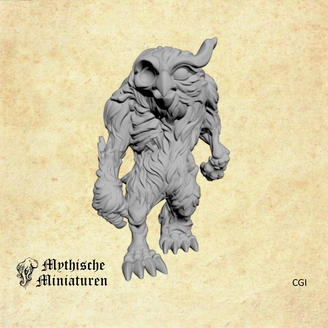 Undead Owl Bear fantasy Miniature, RPG, Tabletop - Etsy UK