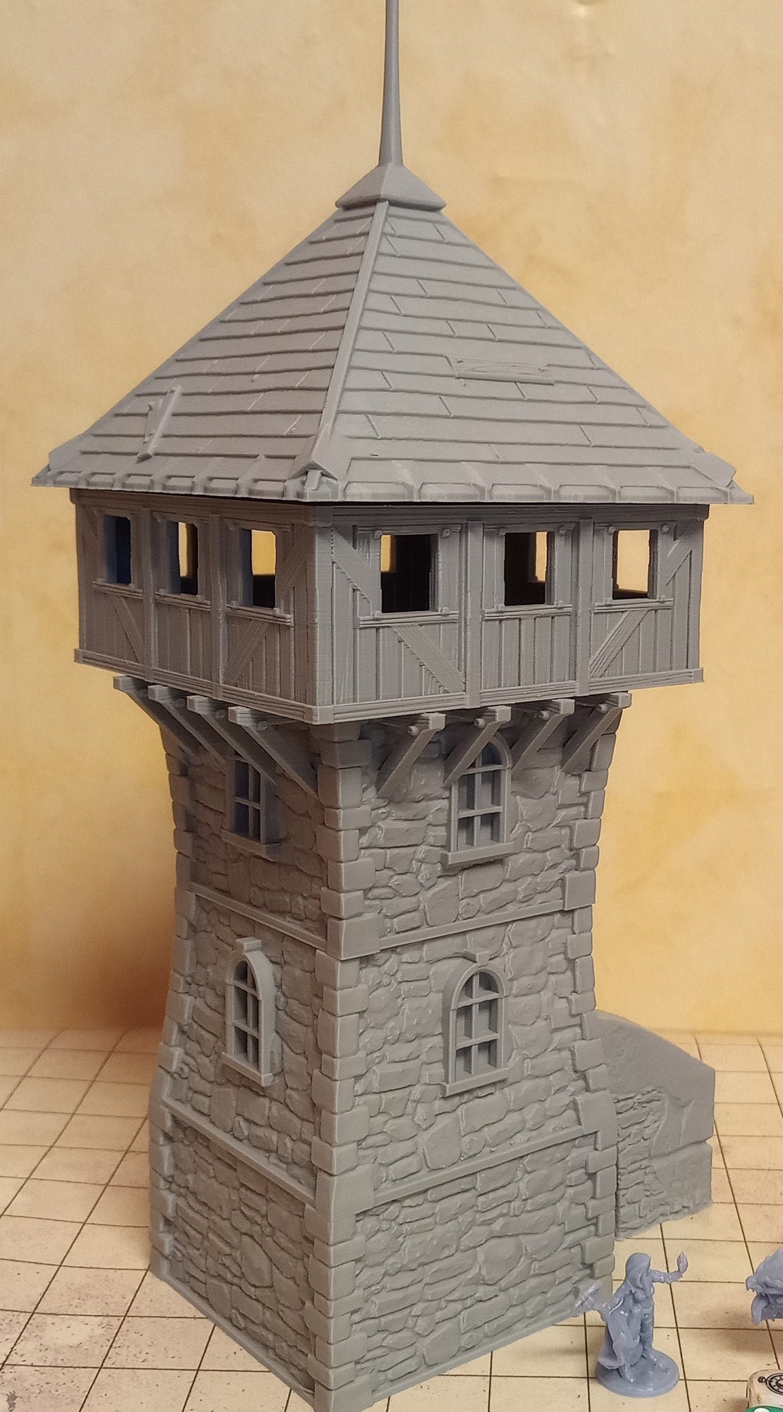 Model medieval Watchtower With 3 Floors Removable Roof in 28 Mm Scale ...