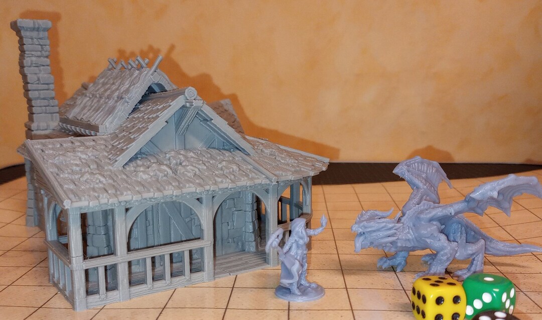 Fantasy Model medieval House With Veranda autumn Fall 28 Mm Scale, Role ...