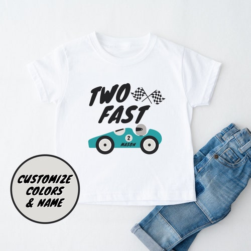 Two Fast Race Car Shirt Racecar Birthday Party Racecar - Etsy
