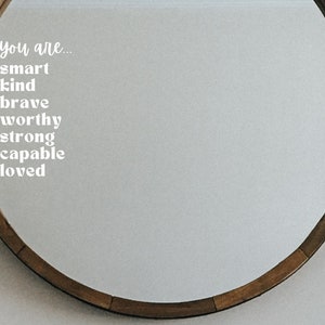 You Are... - Positive Affirmation - Mirror Window Reusable Sticker ...