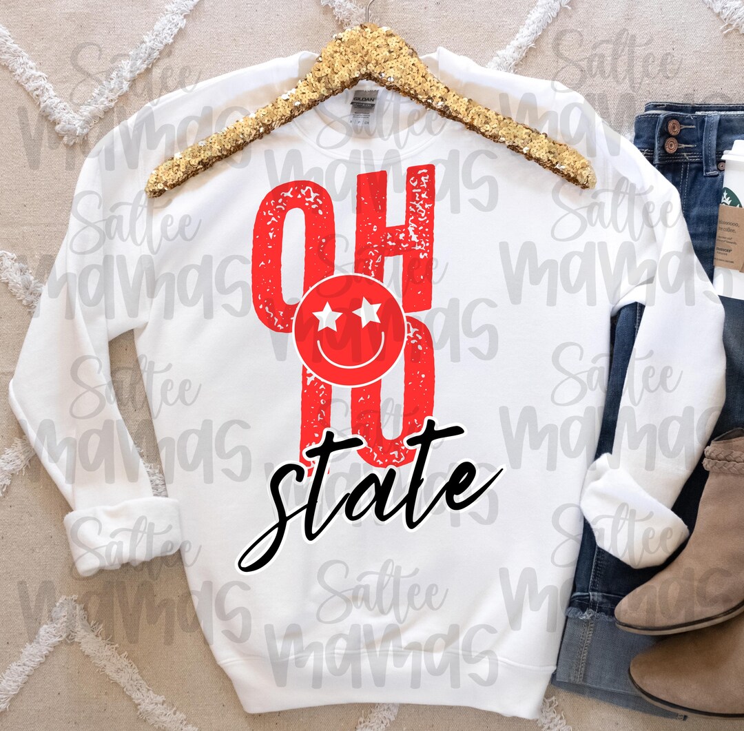 Ohio State Spirit Design, Buckeyes Red and White PNG File, Ohio With ...