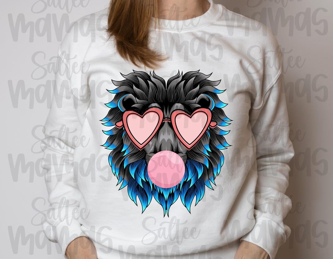 Bubble Gum Lion, Lions Football Mascot Design With Pink Bubblegum ...