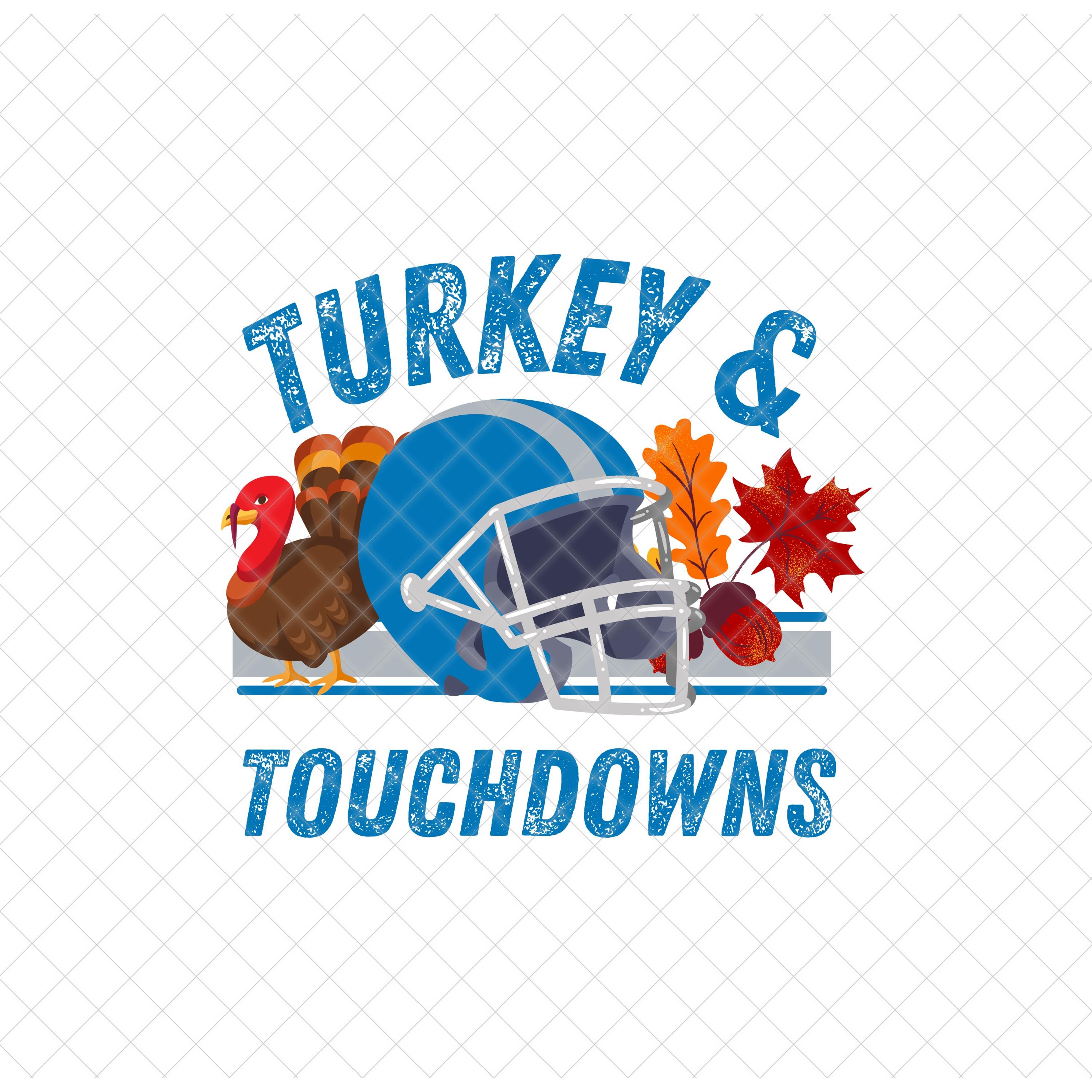 Turkey and Touchdowns PNG, Light Blue and Grey Detroit Football ...