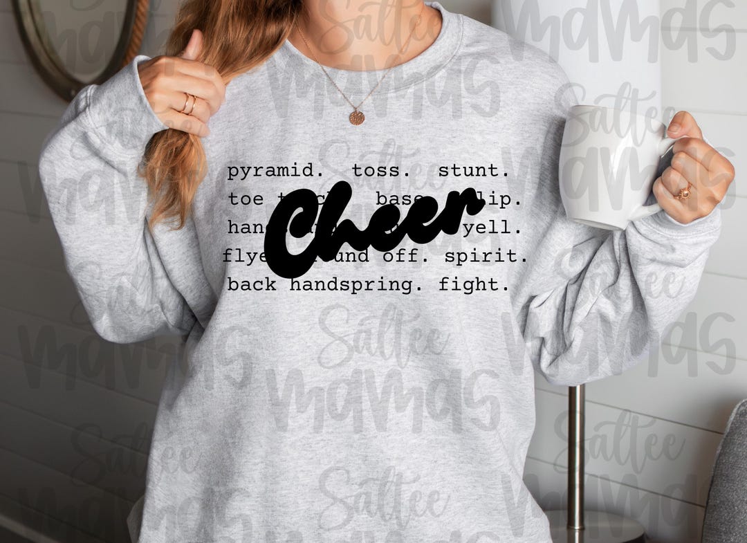 Cheer Typography Image, Cheer Words Stunt, Toss, Toe Touch Design, PNG ...
