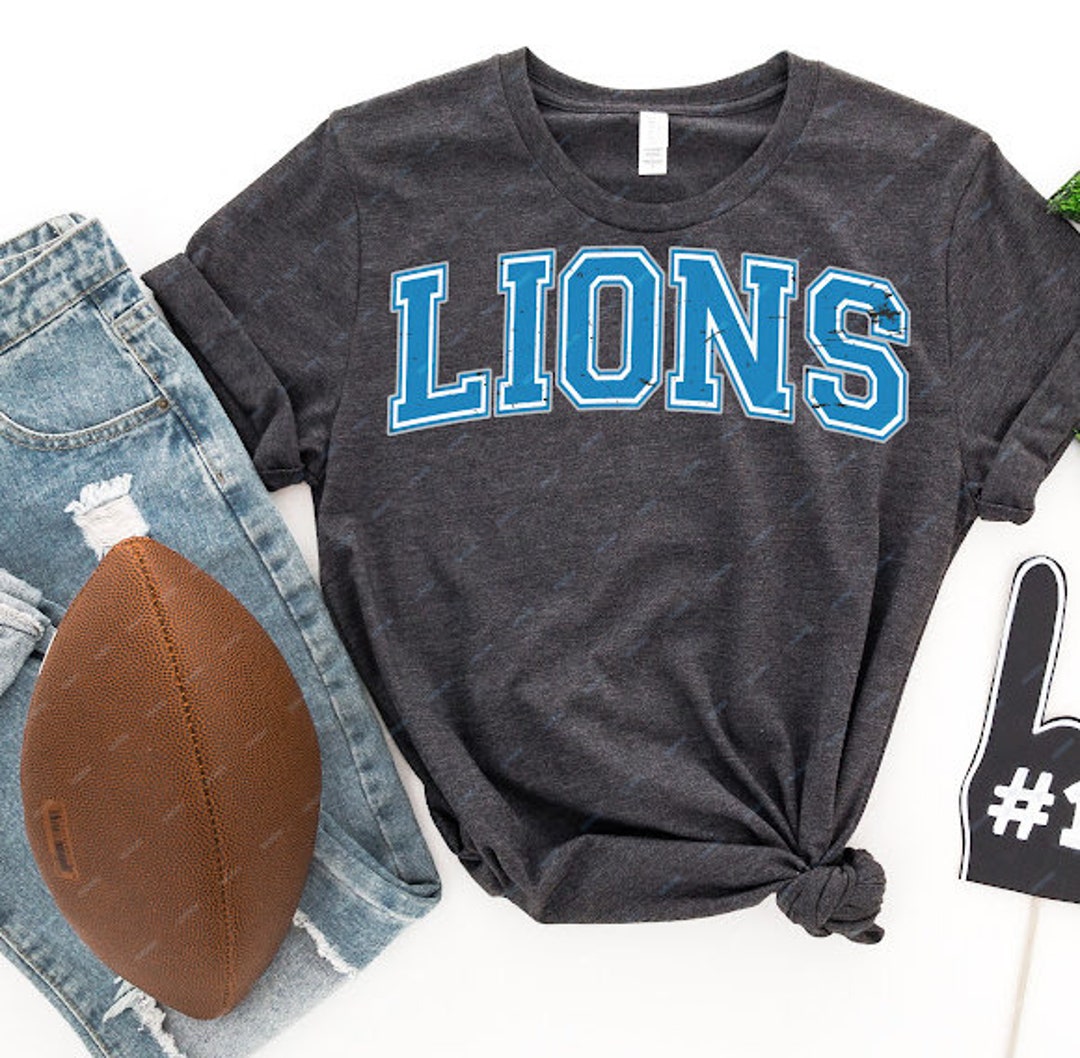 Lions Distressed Logo Png, Lions Image, Football Lettering, Blue, White ...