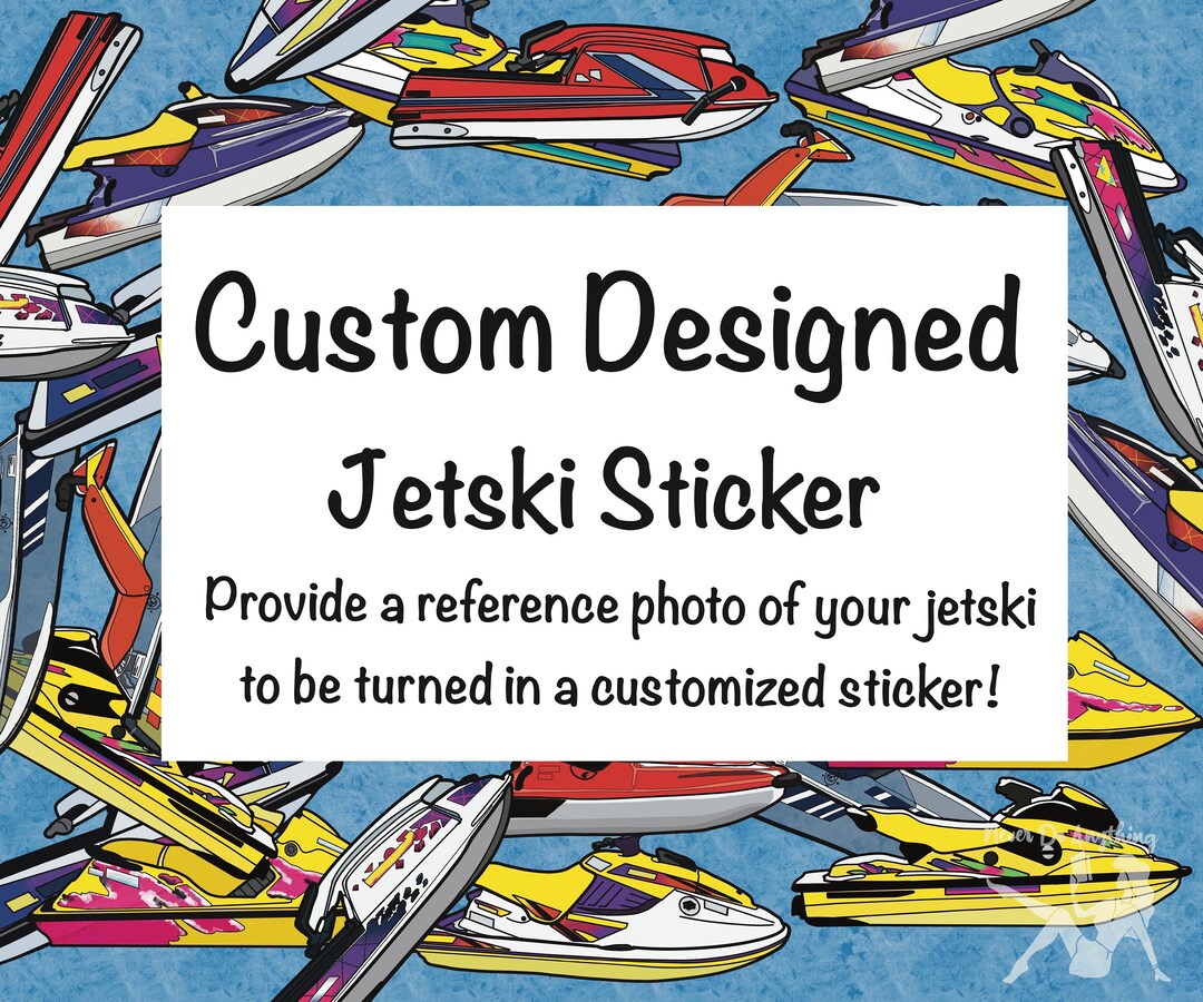 Custom Jet Ski Sticker Stylized Drawing Commission Digital Artwork ...