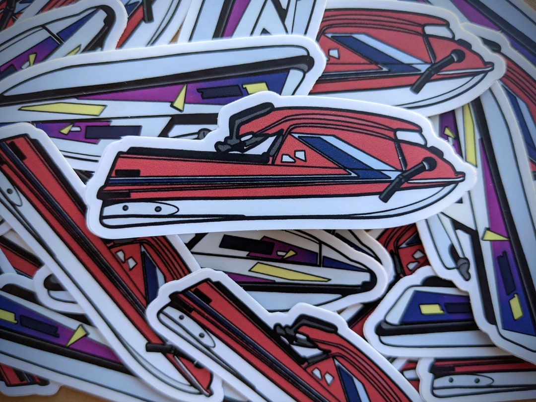 Red 550 Kawasaki Standup Jet Ski Inspired Artwork Vinyl Sticker - Etsy
