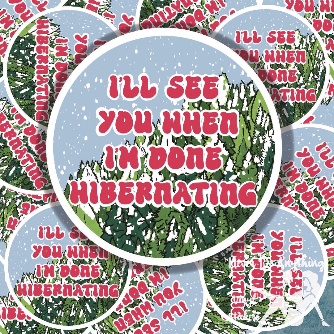 Winter Hibernate Sticker Forest Decals Vinyl Sticker for Water Bottles ...
