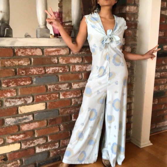 Vintage 1970s Hippie Boho Cottagecore Floral Palazzo … - Gem