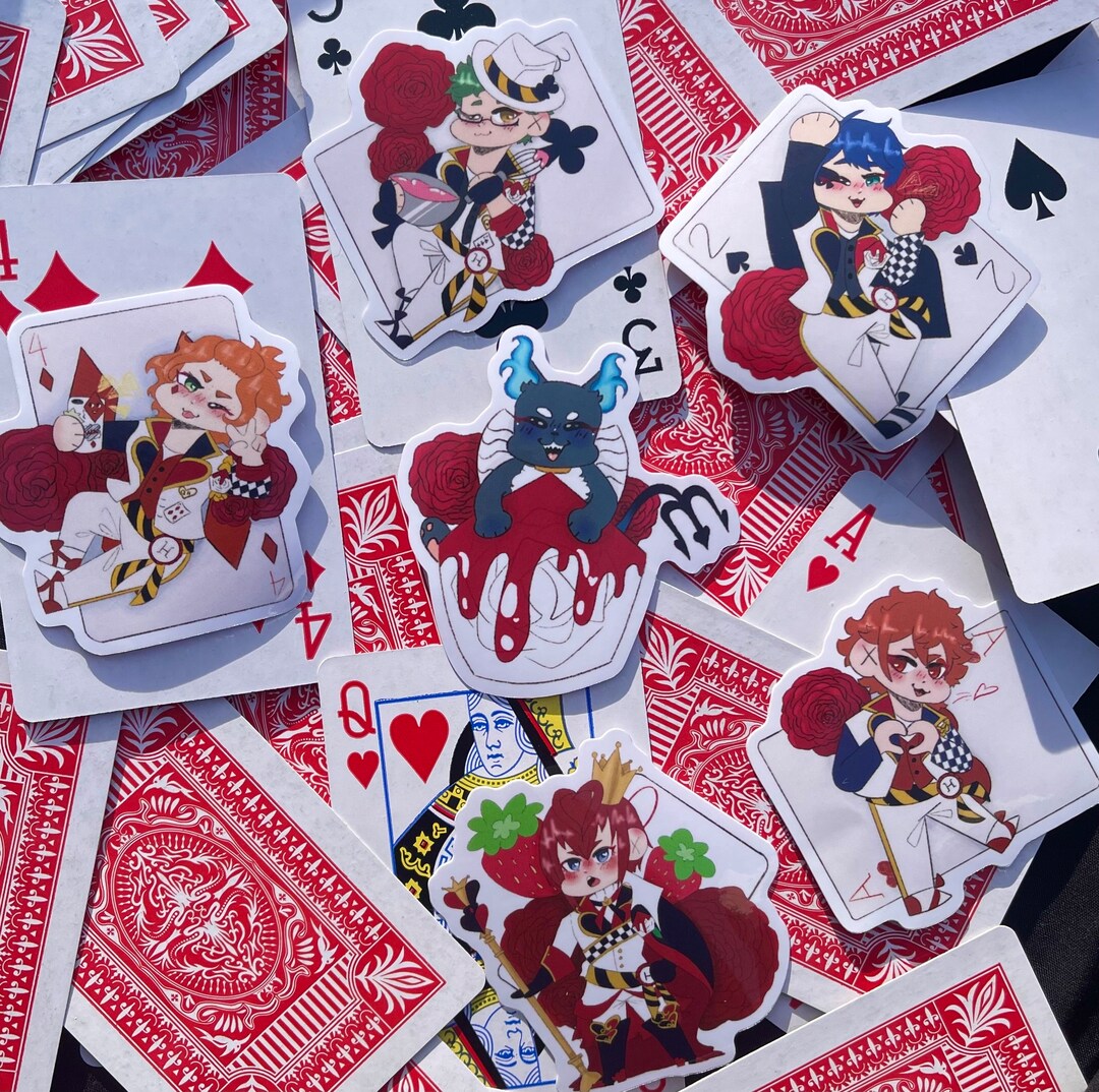 TWST Stickers -- Riddle, Ace, Deuce, Trey, Cater, and Grim - Etsy