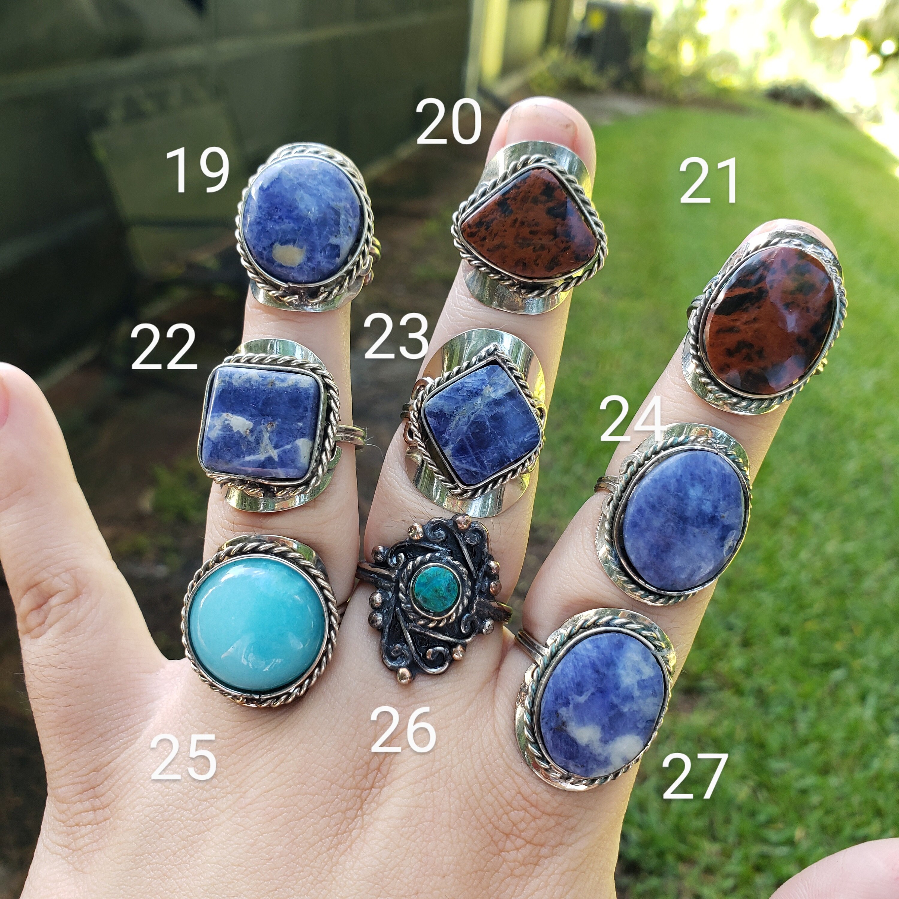 Natural Stone Rings Peruvian Stone Rings Boho Stone Ring - Etsy
