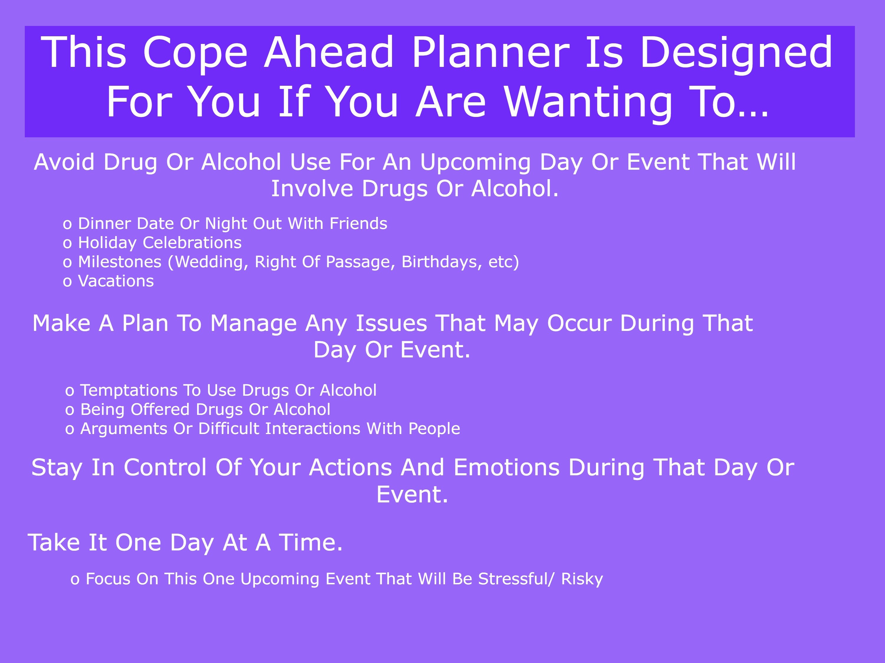 Cope Ahead Planner Create A Plan to Cope Ahead to Avoid - Etsy