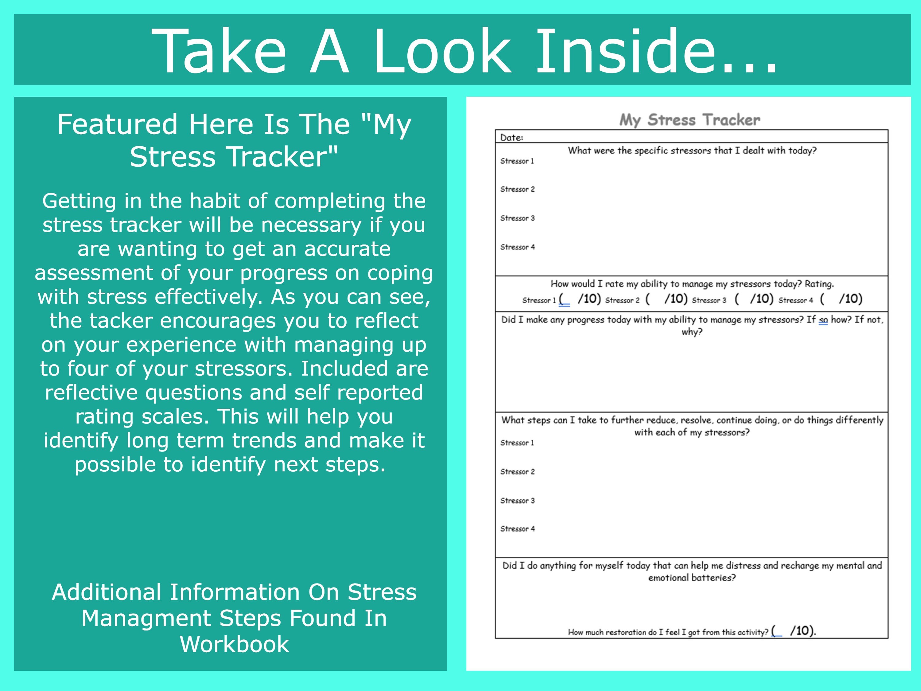 Stress Management Worksheets + Stress Tracker - Etsy