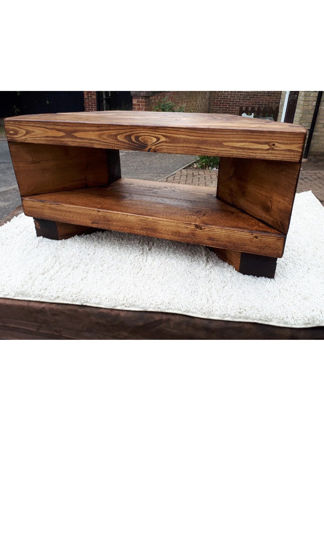 Corner Rustic TV Unit Extra Chunky Solid Wood Stand/cabinet Rustic Oak ...