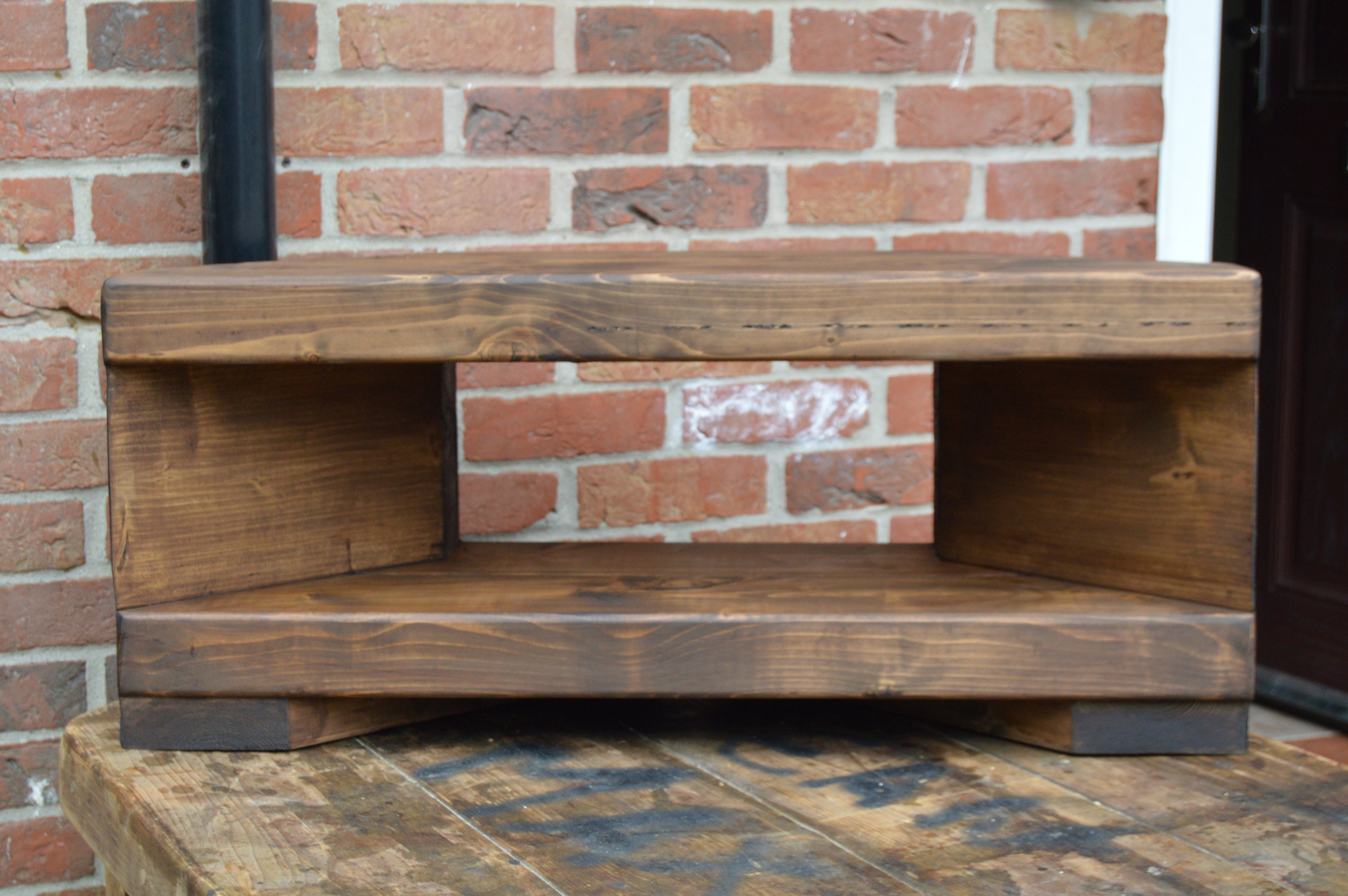 Corner Rustic TV Unit Extra Chunky Solid Wood Stand/cabinet Rustic ...
