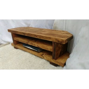 Corner Rustic Pine TV Unit Solid Wood Stand/cabinet Rustic Pine Wax ...