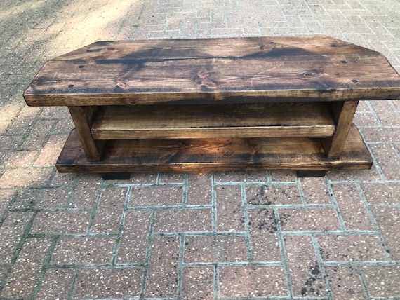 Corner Rustic Pine TV Unit Solid Wood Stand/cabinet Rustic - Etsy UK