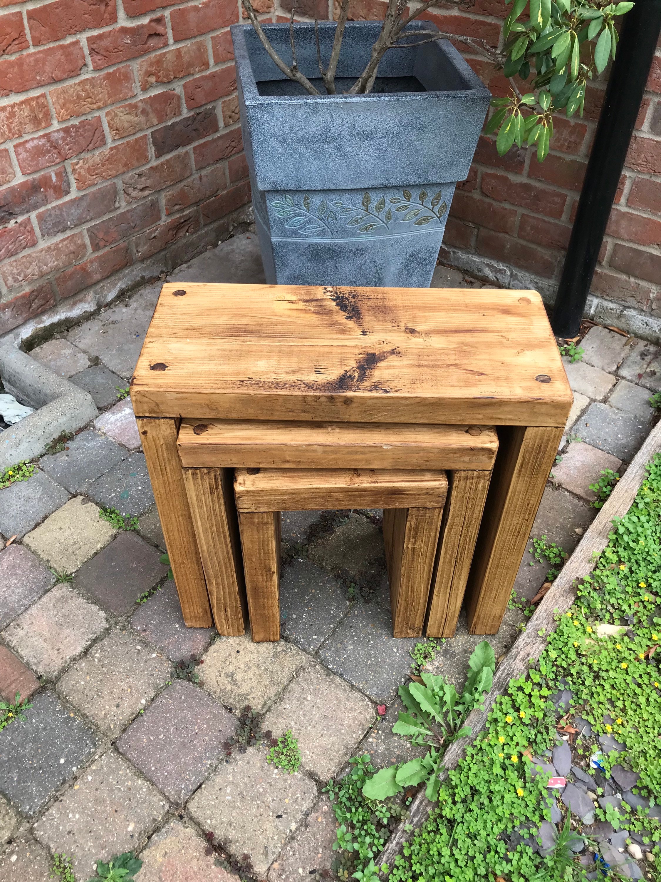 Rustic Nest of Tables - Etsy UK