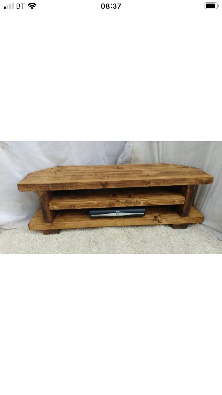 Corner Rustic Pine TV Unit Solid Wood Stand/cabinet Rustic Pine Wax ...