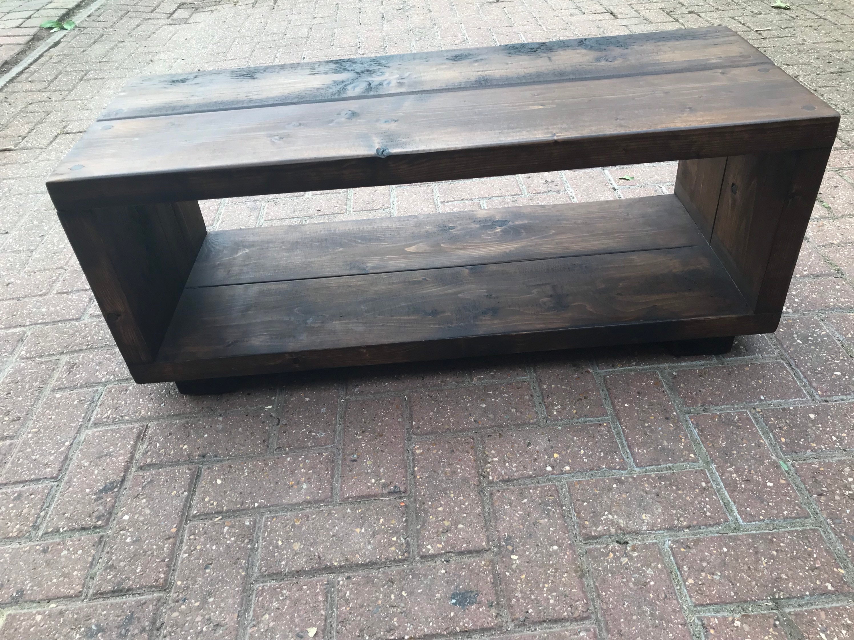 Rustic Pine TV Unit Solid Wood Stand/cabinet Dark Oak Wax Finish - Etsy UK