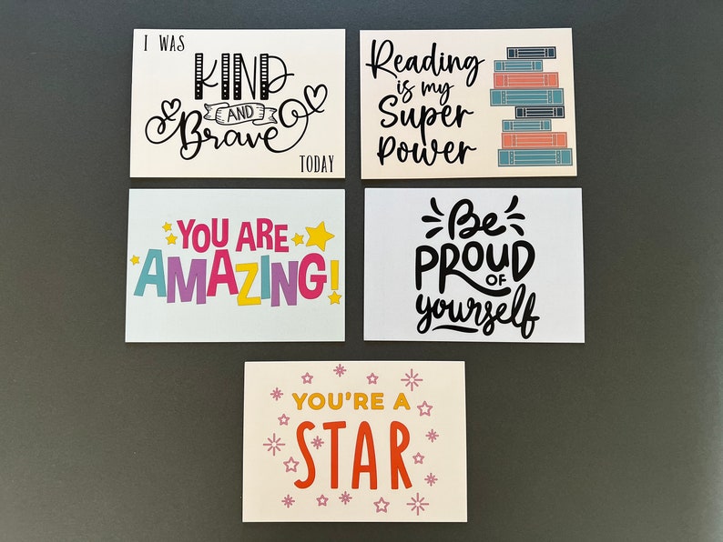 Positive Affirmation Postcards: Teacher Note Cards, Pack of 10 - Etsy