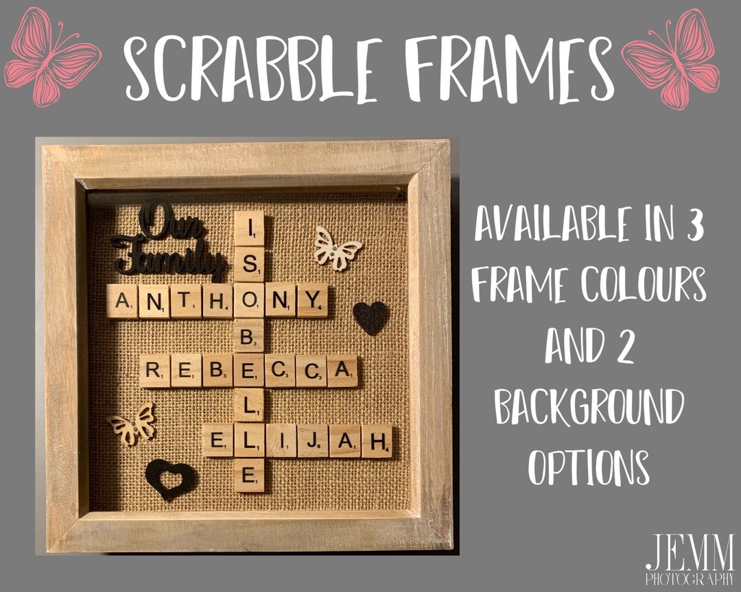 Scrabble Letter Frame Gift for Family and Friends/ Christmas - Etsy