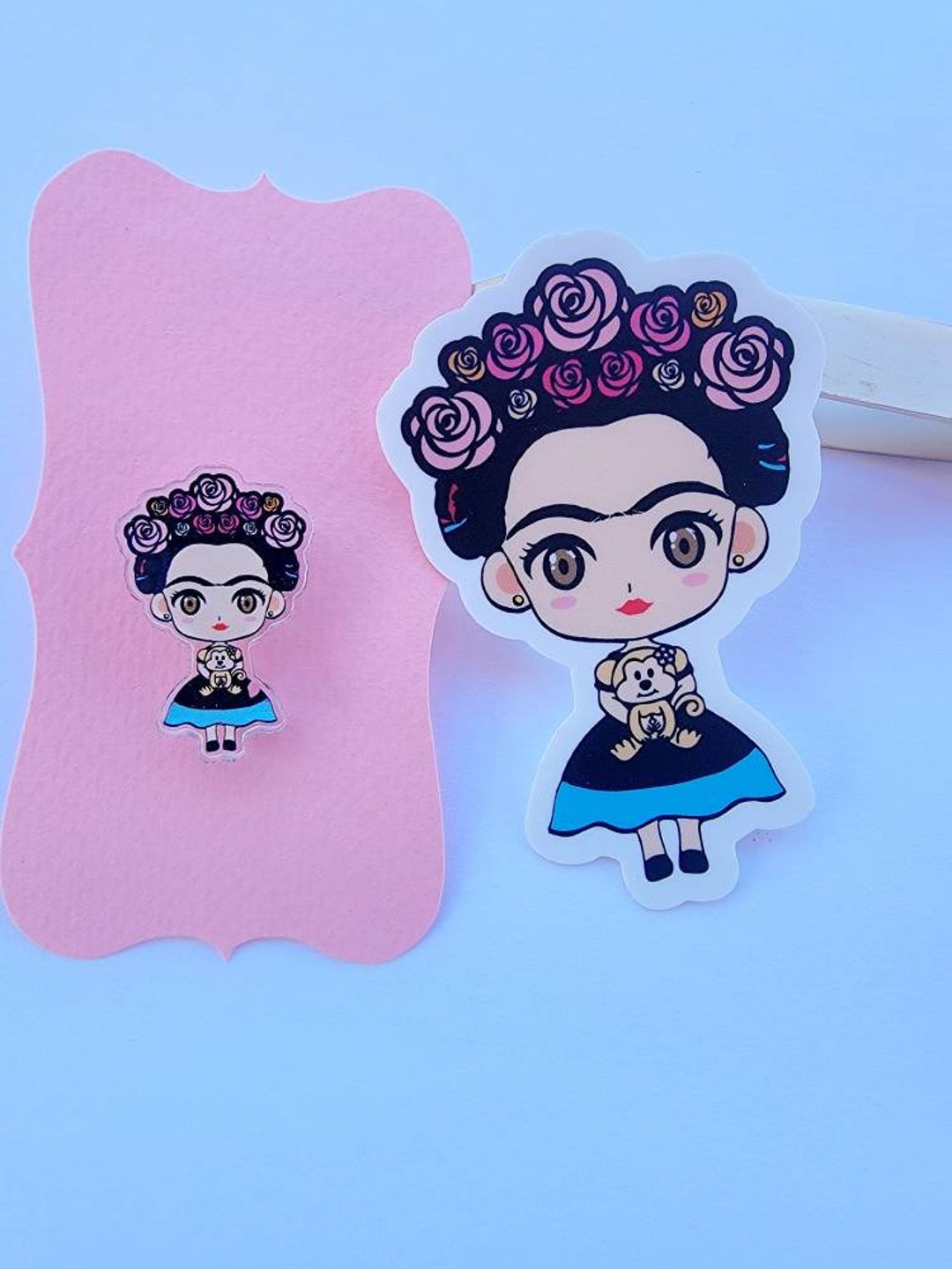 Baby Frida With Teddy Bear Sticker and Pin Pack Perfect for ...