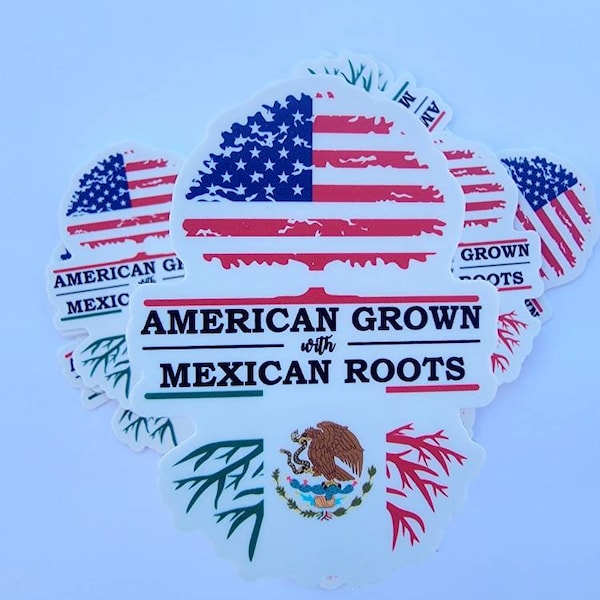 American Born Mexican Roots Sticker - Etsy