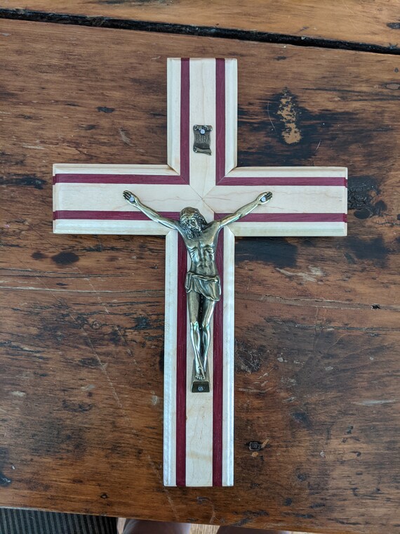 12 X 8 Maple & Purple Heart Solid Wood Crucifix - Etsy