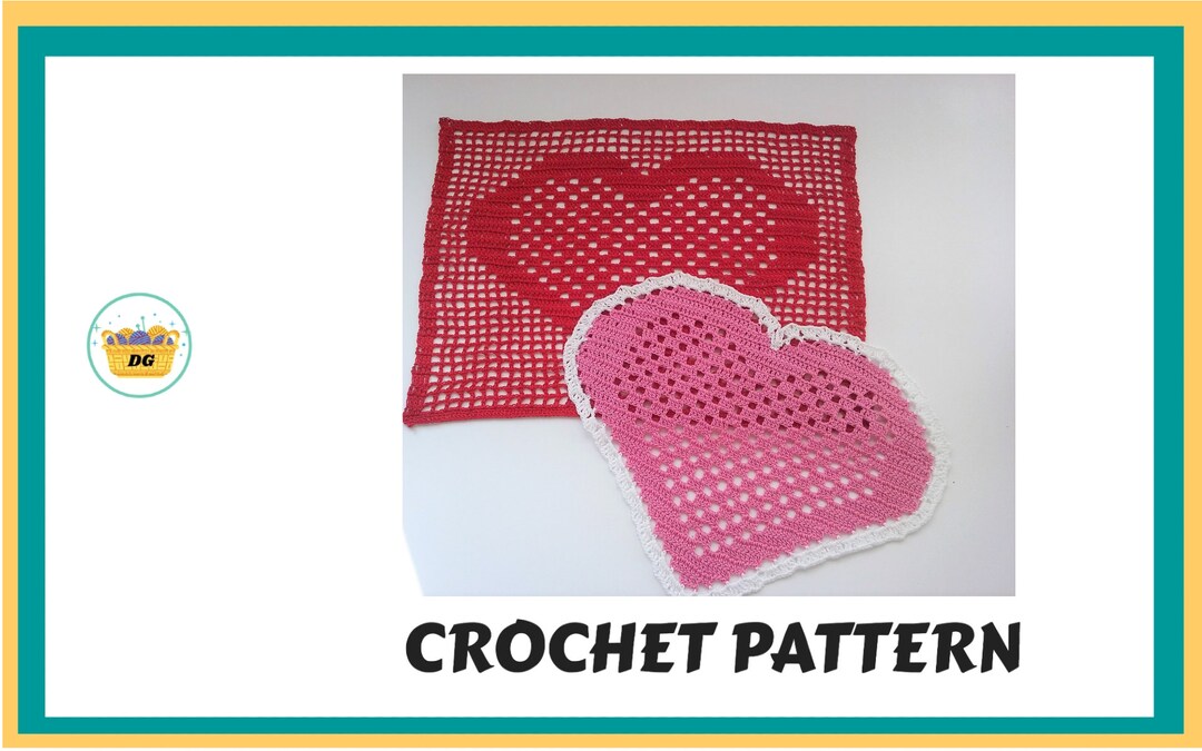 Filet Crochet Basic Heart PDF Pattern ONLY Doily Pattern - Etsy