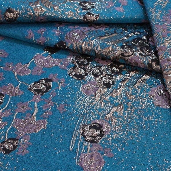 Peacock Blue Fabric - Etsy