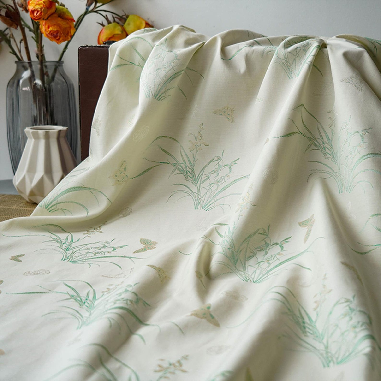 Butterfly Brocade Fabric: Japanese Silky Upholstery, Costume, Decor - Etsy