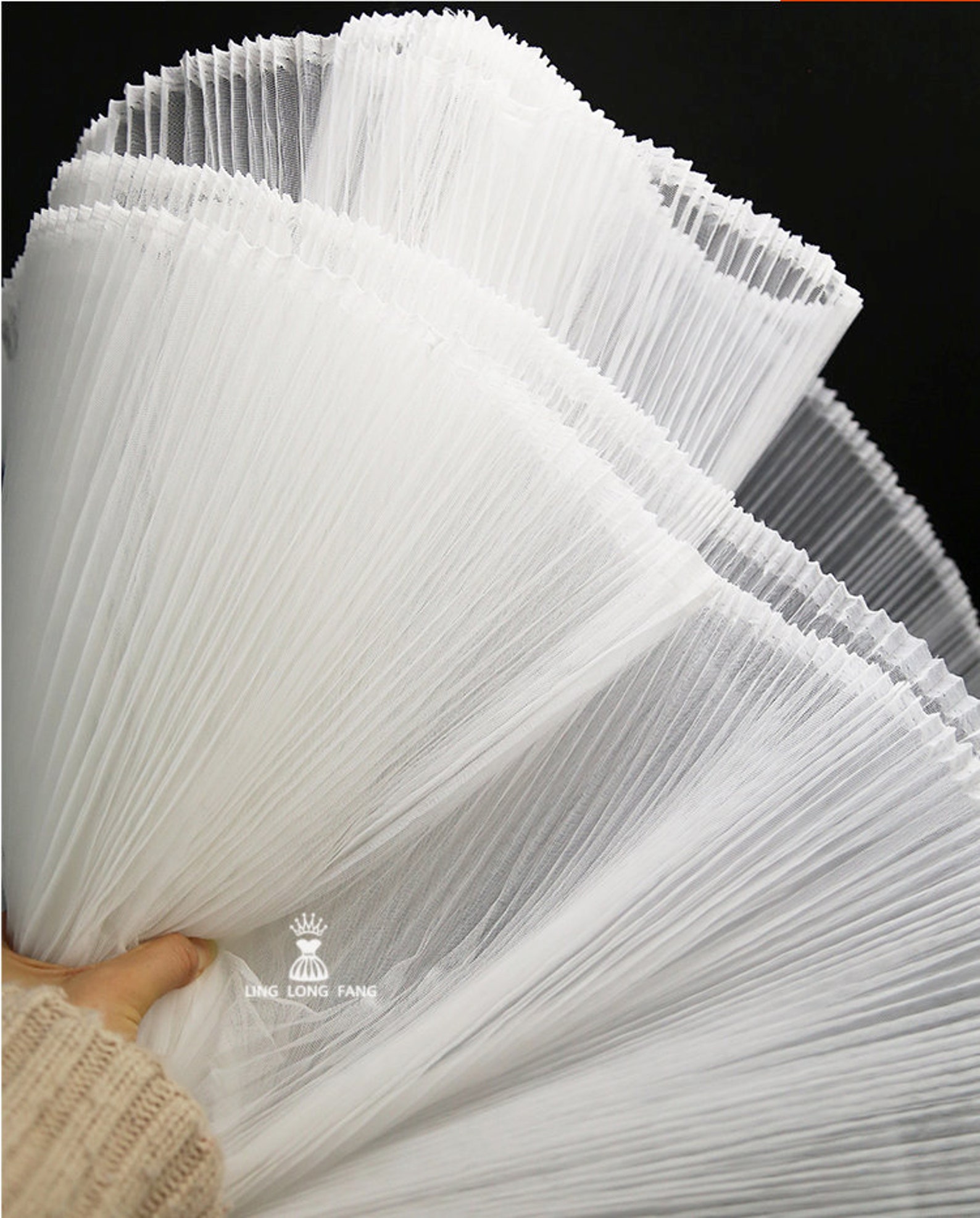 Pleated Hard Yarn Tulle Fabric: 59" Wide Designer Material - Etsy