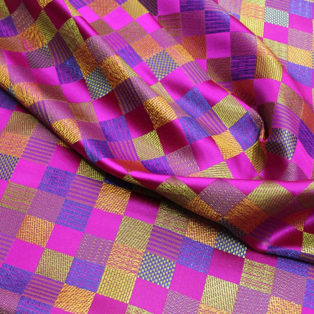 Fuchsia Brocade Fabric: Silk Rayon Jacquard, Cheongsam Qipao Material ...