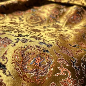 57"w Song Brocade Chinese Fu Dragon Silk Brocade, Emperor Tibetan Robe ...