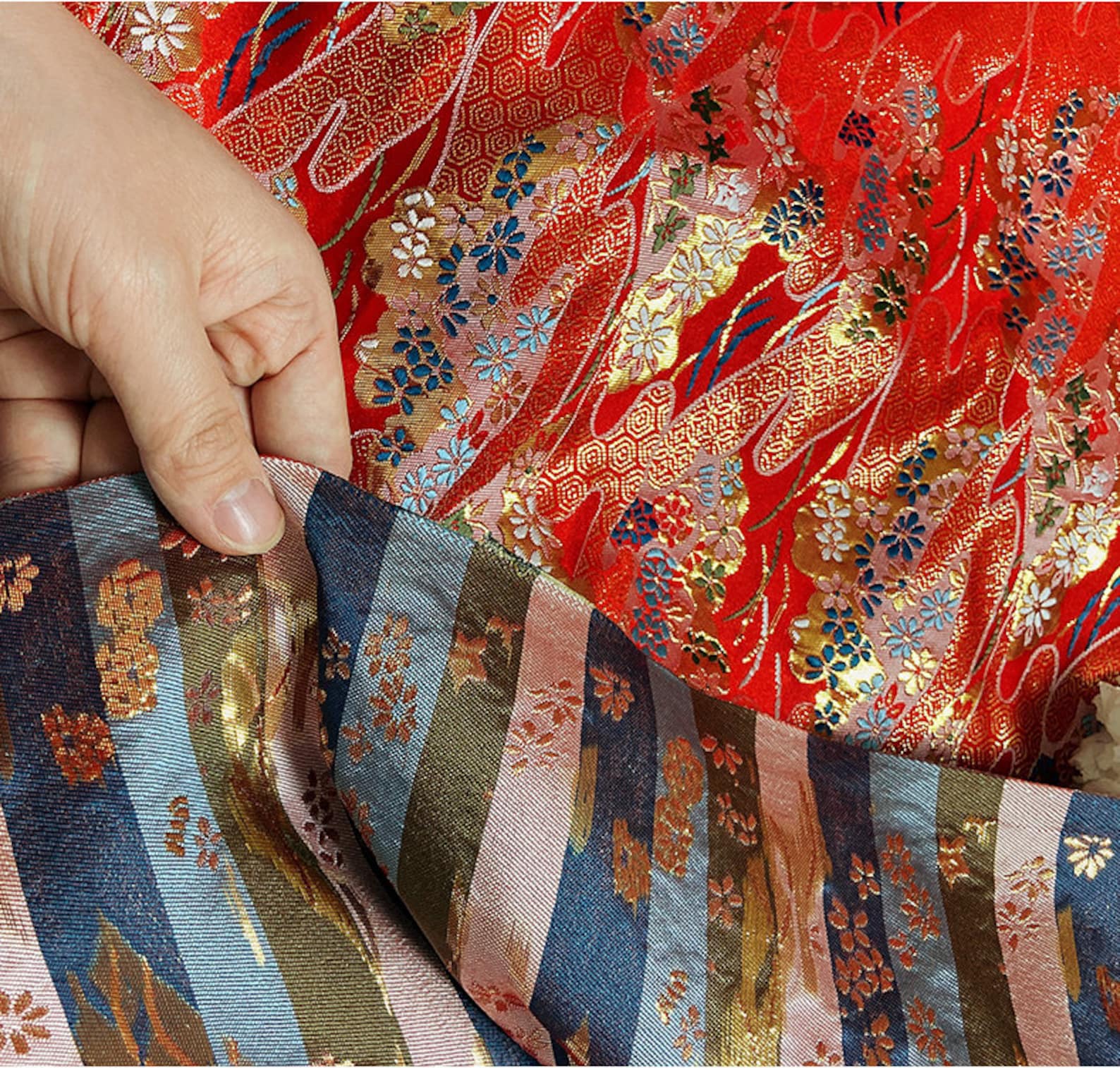 Japanese Nishijin Ori Silk Brocade Fabric Traditional - Etsy