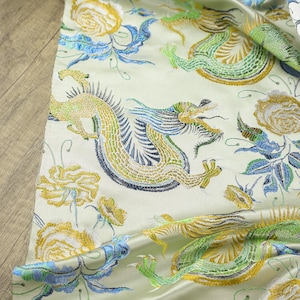 Filled With Dragons Jacquard Fabric, Designer Fabric, Prom Dress, 59"w ...