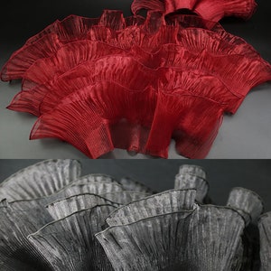 Sheer Pleated Ruffle, 15cm Wide 3D Folds Ruffle Organza, Designer ...