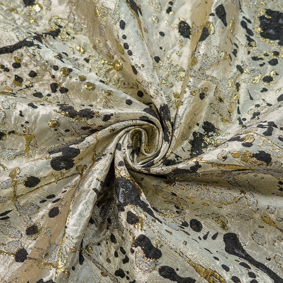 55"w Retro Gilding Bronzing Jacquard Fabric, Embossed 3D Irregular ...