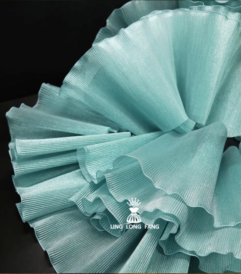 Metallic Luster Organza Lace: 3D Ruffle Designer Fabric, 27cm Wide - Etsy