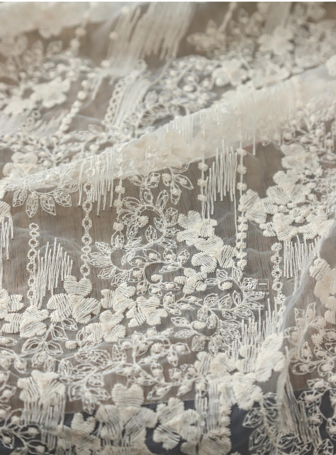 Embroidered Morning Glory Mesh Fabric – Apricot Bridal Veil, 52"w - Etsy